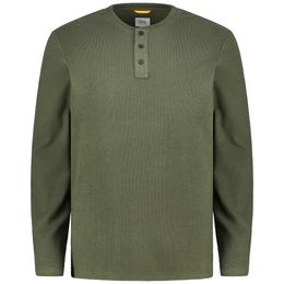 Gro&szlig;e Gr&ouml;&szlig;en Camel Active Longsleeve mit Serafinokragen Farbe oliv Gr&ouml;&szlig;e: 3XL