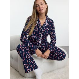 Trendyol Pyjama Damen Gr&ouml;&szlig;e XS indigo Winterkleid