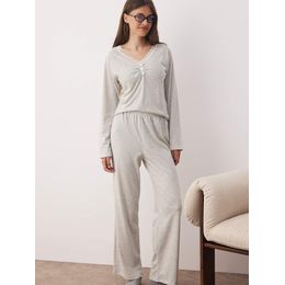 Trendyol Pyjama Damen Gr&ouml;&szlig;e L grau Winterkleid
