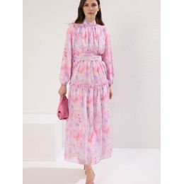 Trendyol Kleid Damen Gr&ouml;&szlig;e 44 flieder / pink / rosa / wei&szlig; Winterkleid