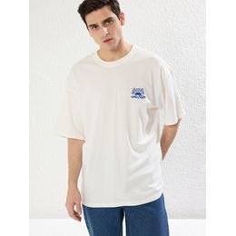 Trendyol T-Shirt Herren Gr&ouml;&szlig;e S ecru / blau