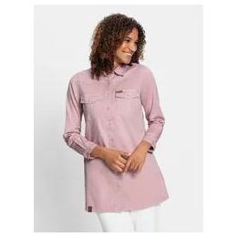 Longbluse Casual Looks, Damen, Gr. 54, lila (mauve), 100% Baumwolle, unifarben, Blusen Longbluse