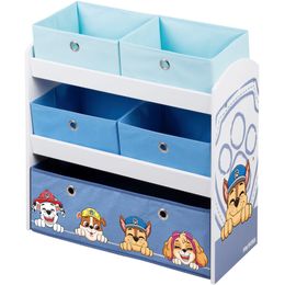 Roba Kinder Kinderregal "PAW Patrol, wei&szlig;", wei&szlig;, Regale, inklusive 5 Stoffboxen in 2 Gr&ouml;&szlig;en