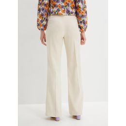bonprix Damen Anzughosekieselbeige, Gr. 36, Web, Obermaterial: 66% Polyester, 33% Viskose, 1% Elasthan, Hosen, mit Elasthan-Anteil, Regular Fit,