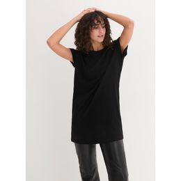 bonprix Damen Longshirt, schwarz, Gr. 32, unifarben, Jersey, Obermaterial: 100% Baumwolle, Shirts, bequeme Passform, lang, aus reiner Baumwolle
