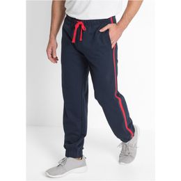 bonprix Herren Jogginghose, blau, Gr. 56, Obermaterial: 60% Baumwolle, 40% Polyester, Hosen, aus Baumwolle und Polyester, mit vollelastischem Bund,
