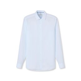 OLYMP Herren Businesshemd "OLYMP Level Five garment washed, Body Fit, Kent"hellblau, Gr. 41, 57% Leinen, 43% Baumwolle, Hemden