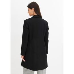 bonprix Damen Wintermantelschwarz, Gr. 42, unifarben, Web, Obermaterial: 66% Polyester, 33% Viskose, 1% Elasthan. Futter: 100% Polyester, M&auml;ntel, aus