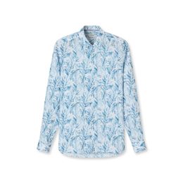 OLYMP Herren Businesshemd "OLYMP Level Five garment washed, Body Fit, Kent", blau, Gr. 40, 57% Leinen, 43% Baumwolle, Hemden