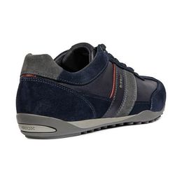 Geox Herren Sneaker "U WELLS C", Gr. 45, blau, Synthetik, Textil, Veloursleder, Schuhe, Casual Schuh, Schn&uuml;rschuh mit Logoverzierung