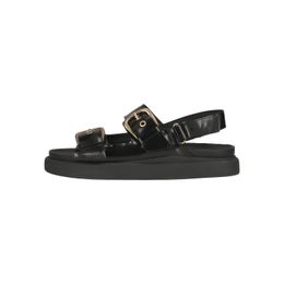 Clarks Damen Sandale "Aristella Bay", Gr. 38, schwarz, Leder, Schuhe, mit Contour Cushion-Fu&szlig;bett
