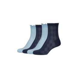 Camano Damen Socken "Socken ca-soft structured 4er Pack", Gr. 39angel falls, 72% Viskose, 20% Polyamid, 6% Seide, 2% Elasthan, Argyle-Muster, Socken,