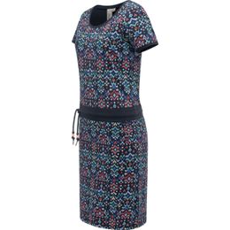 Ragwear Damen Minikleid "Baomi Print YOUMODO"navy, Gr. S, Sweatware, Material: 100% Baumwolle, Kleider, Gemustertes kurzes Sommerkleid mit