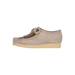 Clarks Herren Schn&uuml;rschuh "Wallabee", Gr. 41, beige, Leder, Schuhe, mit subtilen N&auml;hten