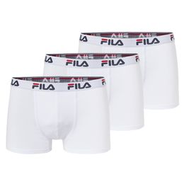 Fila Herren Boxer "MAN BOXER SHORTS", Gr. S, wei&szlig;, Single Jersey, Obermaterial: 95% Baumwolle, 5% Elasthan, bedruckt, unifarben mit Farbeinsatz,