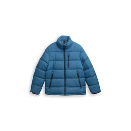 Tom Tailor Herren Puffer-Jacke aus wasserabweisendem Material, blau, Uni, Gr. M