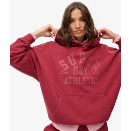 Superdry Damen Baumwolle Logo Druck Essentials Kapuzenpullover in Lockerer Passform, Rot - Gr&ouml;&szlig;e: 36 2102622501845ZUD030