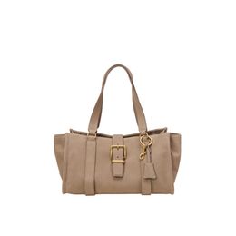 Marc O'Polo Shopper MARC O'POLO "aus weichem Veloursleder", Damen, Gr. B/H/T: 40cm x 23cm x 22cm, earthy taupe, Leder, Taschen Shopper