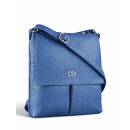 Umh&auml;ngetasche "M&uuml;nchen", Damen, Gr. B/H/T: 24cm x 24cm x 4cm onesize, blau, Leder, Collezione Alessandro, Taschen Umh&auml;ngetasche, Echtes Leder mit vielen F&auml;chern