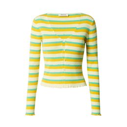 Modstr&ouml;m Modstr&ouml;m Strickjacke 'Doris' Damen Gr&ouml;&szlig;e M goldgelb / jade / wei&szlig;