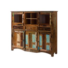 Highboard Altholz 160x40x140 mehrfarbig lackiert NATURE OF SPIRIT #139