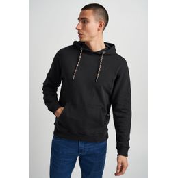 Kapuzenpullover Blend "BHAvebury", Herren, Gr. L, schwarz, Sweatware, 100% Baumwolle, unifarben, regular fit normal, ohne Ausschnitt, Sweatshirts Kapuzenpullover, Klassisches Sweatshirt mit Rundhalsausschnitt und K&auml;ngurutasche