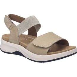 Sandale Josef Seibel "Estelle 13", Herren, Gr. 39, beige, Nubukleder, Schuhe Sandale, Sommerschuh, Komfortschuh mit praktischen Klettverschl&uuml;ssen, G-Weite