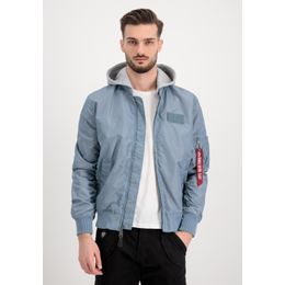 Bomberjacke Alpha Industries "MA-1 TT Hood Light", Herren, Gr. L, bunt (graublau), Obermaterial: 100% Nylon, Futter: 100% Nylon, Kapuze: 75% Baumwolle, 25% Polyester, Jacken Bomberjacke