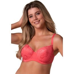 B&uuml;gel-BH After Eden "Anna", Damen, Gr. 95, Cup G, pink (bright pink), 44% Nylon, 41% Polyamid, 15% Elasthan, bestickt, unifarben, comfort fit, BHs B&uuml;gel-BH, mit Spitze, mit Schale, mit B&uuml;gel, verstellbare Tr&auml;ger, feminin
