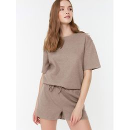 Trendyol Shorty Damen Gr&ouml;&szlig;e S dunkelbeige Sommerkleid