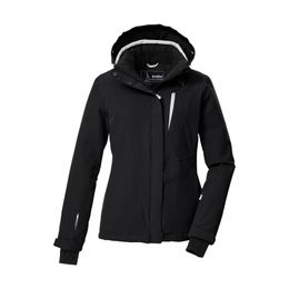 Skijacke Killtec "KSW 25 WMN SKI JCKT", Damen, Gr. 38, schwarz, Obermaterial: 100% Polyester;Futter: 100% Polyester;F&uuml;llung: 100% Polyester, Jacken Skijacke, Atmungsaktive, wasserdichte Skijacke mit abnehmbarer Kapuze