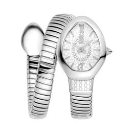 JUST cavalli time Damen Quarzuhr &raquo;Eclisse&laquo; Armbanduhr, Damenuhr, Edelstahlarmband, analog, Kristallsteine silber