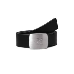 Calvin Klein Jeans Herren Lederg&uuml;rtel &raquo;LEATHER CLAMP BUCKLE 38MM&laquo; mit Logopr&auml;gung schwarz