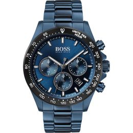 BOSS Herren BOSS Chronograph &raquo;HERO&laquo; Quarzuhr, Herrenuhr, Armbanduhr, Stoppfunktion, Edelstahlarmband blau