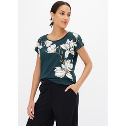 bonprix Damen bonprix T-Shirt bequeme Passform, Kurzarm, mit Bl&uuml;tenprint, f&uuml;r Fr&uuml;hling und Sommer 36/38 (S)