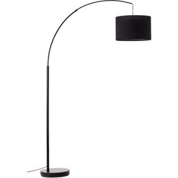 OTTO home Stehlampe &raquo;Stellan&laquo; E27 1 Stk. Bogenlampe Textilschirm Stoff &Oslash; 36cm, E27, Fu&szlig;schalter, Bogenleuchte schwarz