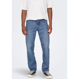 Only & Sons Only & Sons Herren ONLY & SONS Regular-fit-Jeans &raquo;ONSEDGE STRAIGHT BROMO 0017 DOT DNM NOOS&laquo; blau 32, L&auml;nge 30