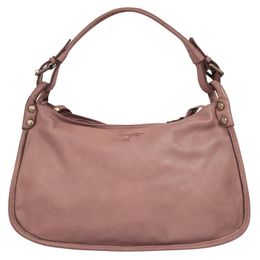 Samantha Look Damen Henkeltasche echt Leder, Made in Italy rosa