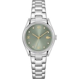 Lacoste Damen Quarzuhr &raquo;Lacoste PARISIENNE&laquo; Armbanduhr, Damenuhr, Edelstahlarmband, analog, Glassteine silber