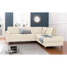 Sit & More sit&more Ecksofa &raquo;Texel L-Form&laquo; mit Federkern, wahlweise mit Bettfunktion und Bettkasten beige Kunstleder SOFTLUX ;Luxus-Microfaser (100% Polyester)