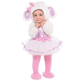 Amscan 4tlg. Kost&uuml;m "Little Lamb" in Wei&szlig;/ Rosa - 25% | Gr&ouml;&szlig;e 92/98 | Kinder-blazer