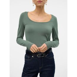 V&eacute;ro Moda Vero Moda Damen Langarmshirt &raquo;VMLULU LS U-NECK TOP JRS GA NOOS&laquo; gr&uuml;n XS