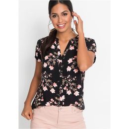 bonprix Damen bonprix Kurzarmbluse Regular Fit, f&uuml;r Businessmode, aus Viskose, feminin gestaltet 54