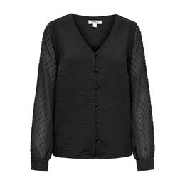 Only Damen Only Langarmbluse &raquo;ONLRHODES METTE L/S DOBBY VNECK TOP WVN&laquo; Kunstfaser, regular fit, V-Ausschnitt XL