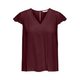 Only Damen Only Kurzarmbluse &raquo;ONLELVA-VIA S/S DETAIL TOP WVN CS FR&laquo; Viskose, Spitze M