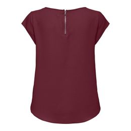Only Damen Only Kurzarmbluse &raquo;ONLVIC &ndash; feminines Blusenshirt in lockerer Form&laquo; regular fit, Web, Kunstfaser, Rundhals, unifarben 34