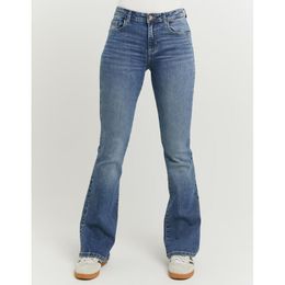 Tally Weijl Damen Bootcut-Jeans &raquo;SPADEELETRA2&laquo; Baumwollmischung, Mid Waist mit Flare Beinverlauf und Push up Effekt 38, N-Gr