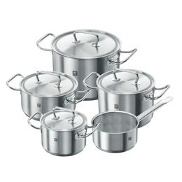 Zwilling Kochtopfset Twin Classic Mat., Edelstahl, Metall, 5-teilig, 16 cm,20 cm,16 cm, 2 L,3.5 L,6 L,3 L,1.5 L, rund, Kochen, T&ouml;pfe, Topfsets