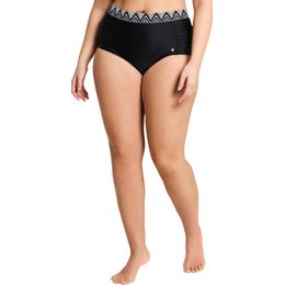 sheego Damen Bikini-Hose mit seitlicher Raffung und Shaping-Effekt schwarz Gr&ouml;&szlig;e 44