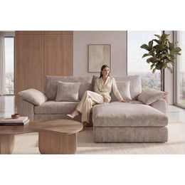Riess Ambiente Stilvolles Big Sofa SOHO 265cm beige Chenille 4-Sitzer Couch mit Wellenunterfederung Riess-Ambiente Wohnzimmer Modern Skandinavisch